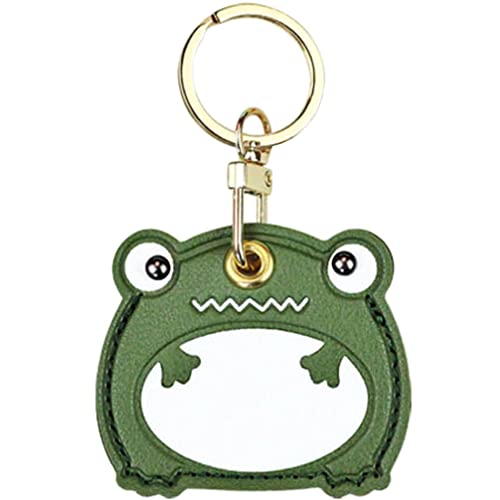Generic Frog Keychain Frog Keychain Compatible for AirTag Keychain:Leather Tracker Cover Cute Cartoon Frog Shaped Air-Tag Holder Anti-Lost Tracker Shell for Women Key Fob Keychain Key Fob Keychain