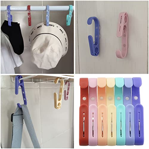JJHXSM Multi Functional 3 in 1 Utility Clip Hook Rainbow Color Kit 95x30mm Clothespins Hook Sock Clip Laundry Clothes Pins for Clothes Quilt Blanket Home Kitchen Outdoor Trip