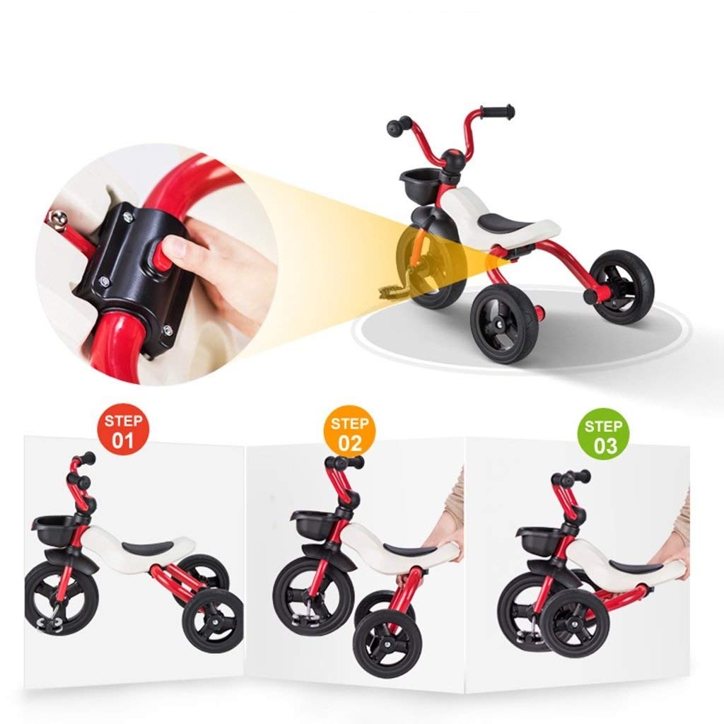 Ygqtbc Children's Tricycle,Perfect for Beginner Riders Ages 2+ β Encourages Active Play β Durable Design with Built-in Safety Features β Comfortable Ride (Color : B)