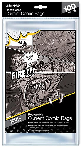 Ultra Pro Resealable Current Size Comic Bags 2-Mil Polypropylene 6-7/8 X 10½ Inches (500-Count)