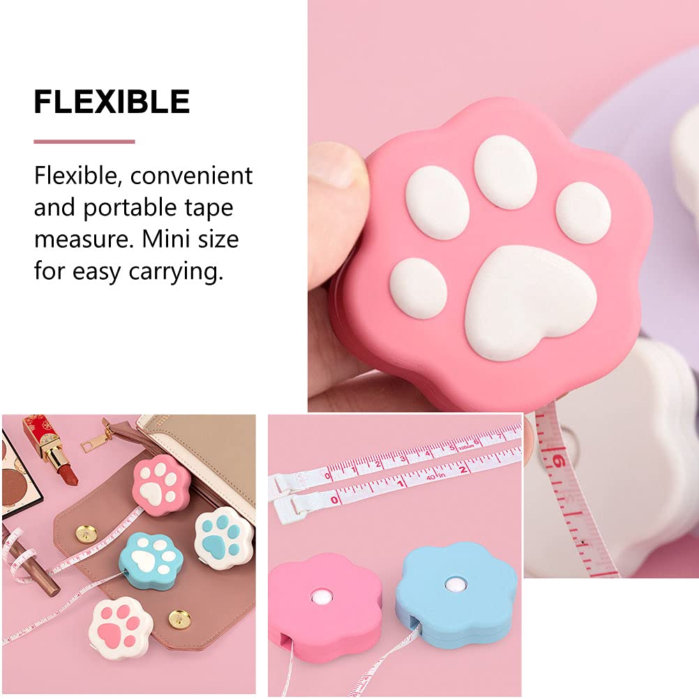 DOITOOL1pc Cartoon Cat Paw Modeling Tape Measure Portable Small Tape Measure Tool Practical Tools