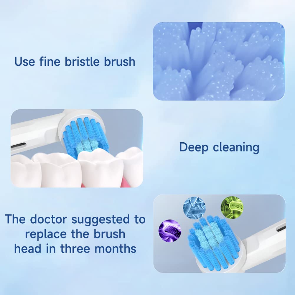 Electric Toothbrush Replacement Heads 8 Pack Compatible with Oral B Braun Electric Toothbrush Replacement Heads Adult Sensitive Types Clean Electric Toothbrush Head
