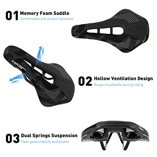 KAPVOE Mountain Bike Seat Bicycle Saddle Comfortable Memory Foam Cushion for MTB BMX Road Riding Specialized Mountain Bike Seat Bicycle Saddle Comfortable Memory Foam Cushion for MTB BMX Road Riding