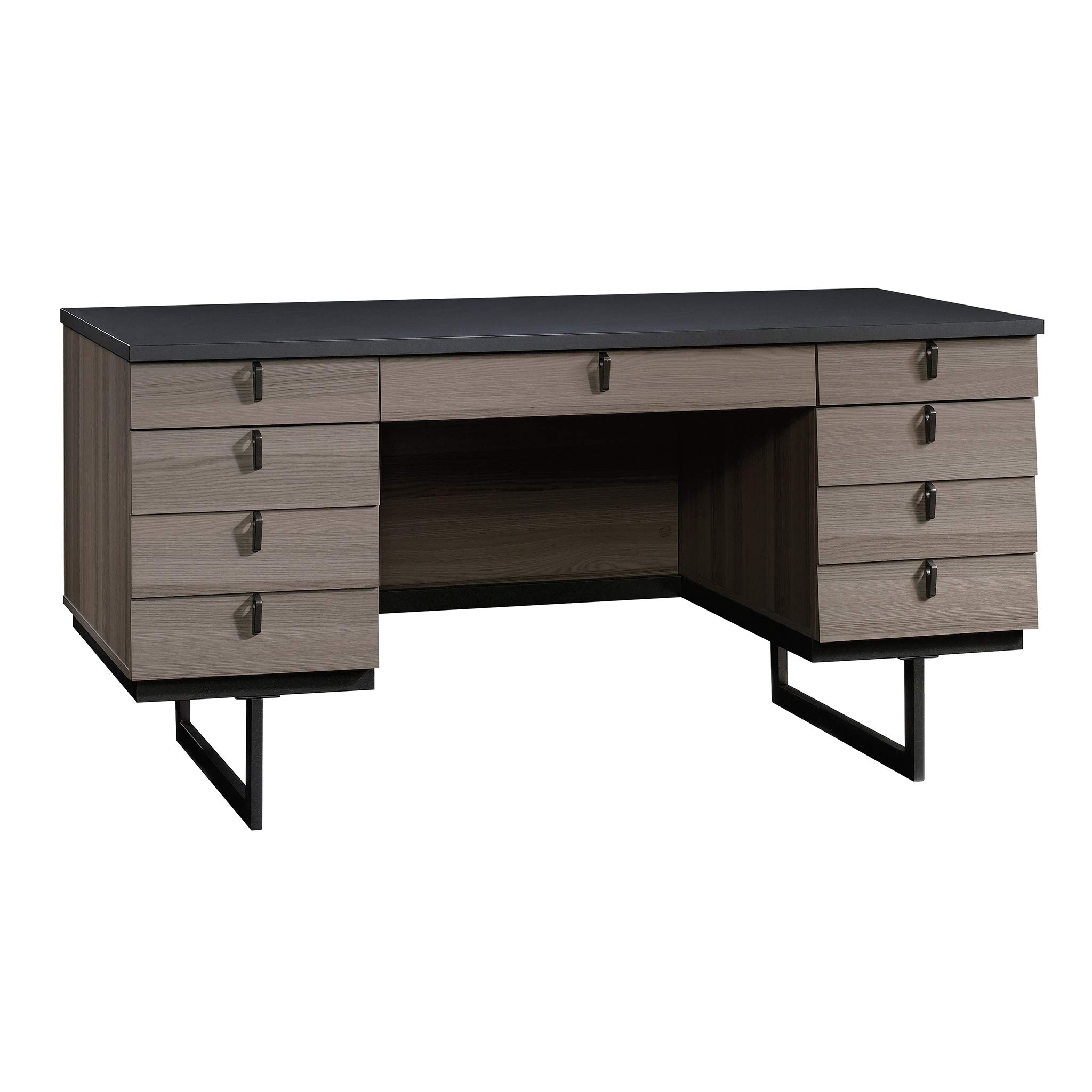 Sauder International Lux Executive Desk, L: 60.0" x W: 28.98" x H: 30.0", Diamond Ash Finish