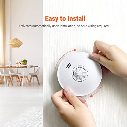 Jemay 2-in-1 Smoke and Heat Detector Alarm,Non-Disturb Mode Fire Alarms Smoke Detectors,10-Year Battery Sealed (Non-Removable),Photoelectric Sensor Alarm,with Easy Install and Test Button,AW192
