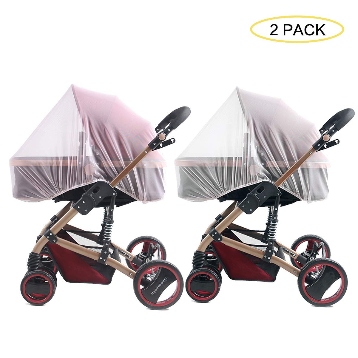 Bug Net for Stroller 2 Pack -Infant Carseat Mosquito Net for Crib, Bassinet, Playpen with Meash Bag