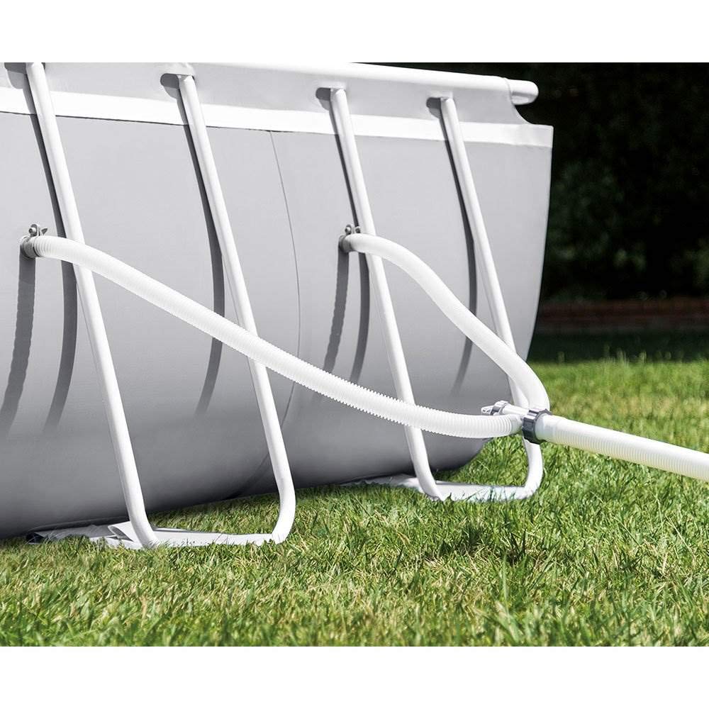 Intex Powder Coated Steel Tubing Outdoor Rectangular Frame Above Ground Pool Set with Ladder, Ground Cloth, and Filter Cartridges (6 Pack)