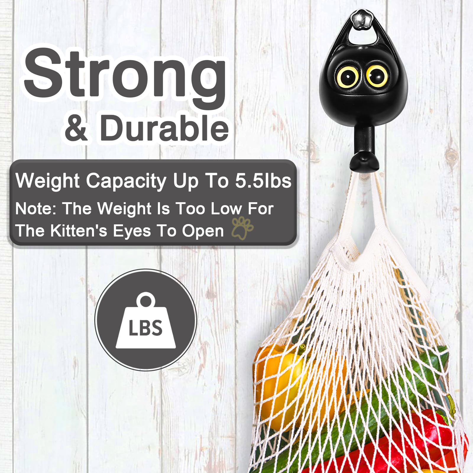GUEDIEO ππ«ππππ’π―π πππ‘ππ¬π’π―π ππ¨π¨π€οΌ1Pcs Wink Cat Hooks for Hanging Towels, Hats,Coat,Cloth Bags, Belts, Key, for Wall Hanging Decorations to Carry up to 5.5 LBS