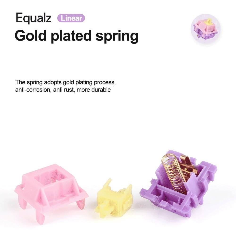 EQUALZ Banana Split Switch, 5Pin Linear MX Switches for Custom Gaming Mechanical Keyboard (Color : Banana Split 62g, Size : 70PCS)