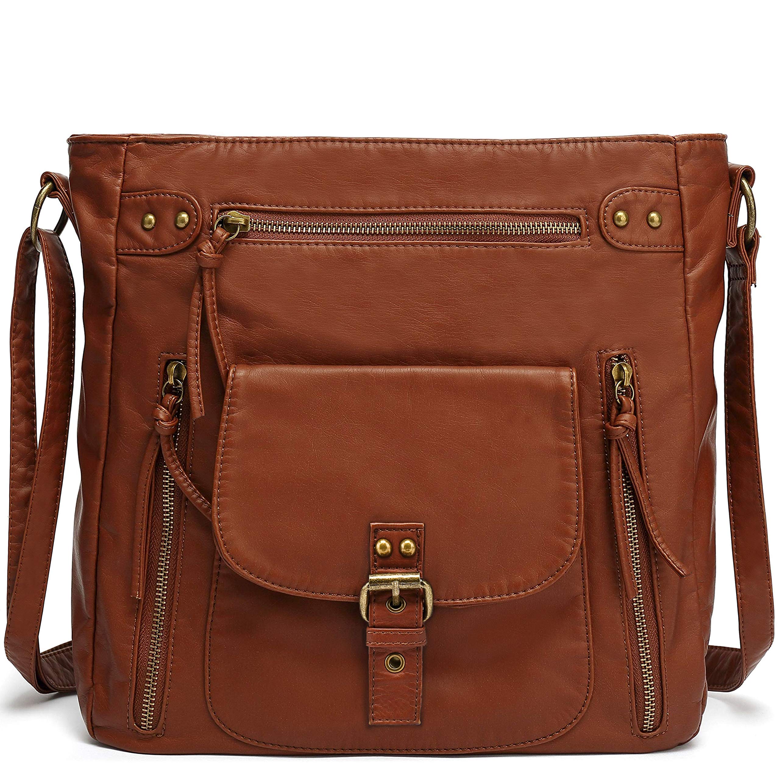 Scarleton Purses for Women, Crossbody Bags for Women, Crossbody Purse, Handbags for Women, Multi Pocket Shoulder Bag Large, H200504A, Brown