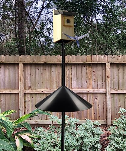 Garbuildman 105 Inch Bird Feeder Pole Kit, Heavy Duty Bird House Pole Set with 5-Forked Base, Adjustable Universal Mounting Post Kit for Outdoors, Matte Black, 1 Pack
