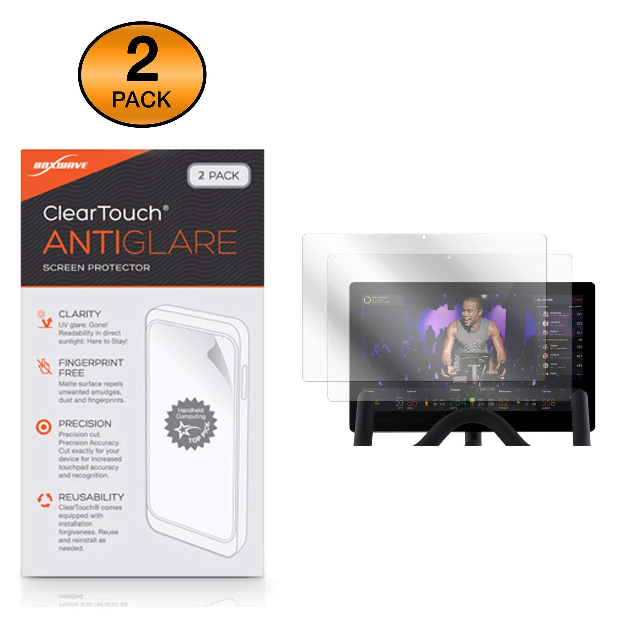 BoxWave Screen Protector Compatible with Peloton Bike - ClearTouch Anti-Glare (2-Pack), Anti-Fingerprint Matte Film Skin for Peloton Bike