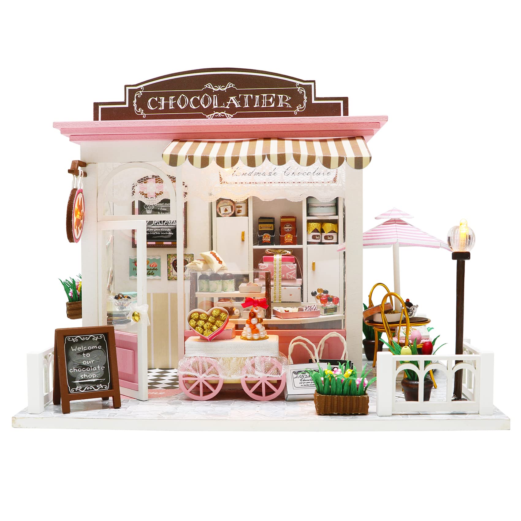 Spilay Dollhouse Miniature with Furniture,DIY Dollhouse Kit Mini Handmade Crafts with Dust Cover and Music Box,1:24 Scale Creative Room Birthday for Women and Lover (Fantastic Ideas)