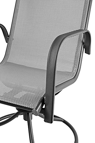 Garden Elements Sienna Metal Patio Chair Swivel Rockers (Pack of 2, Grey)