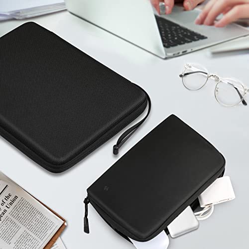 FINPAC Hard Laptop Sleeve with Accessory Pouch for 14-inch MacBook Pro M3/M2/M1 Pro/Max A2918 A2992 A2779 A2442 2023-2021, 13ββ MacBook Air/Pro, 13.5ββ Surface Laptop, Dell XPS 13, HP, Acer, Black