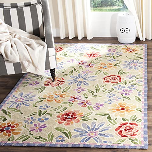 SAFAVIEH Chelsea Collection Accent Rug - 2'9" x 4'9", Ivory, Hand-Hooked French Country Wool, Ideal for High Traffic Areas in Entryway, Living Room, Bedroom (HK214A)