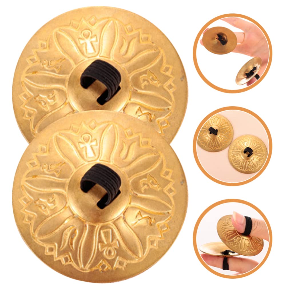 ERINGOGO Zills Finger Cymbals Props 1 Pair Dress Pure Copper Child Cymbals Finger Cymbals Instrument