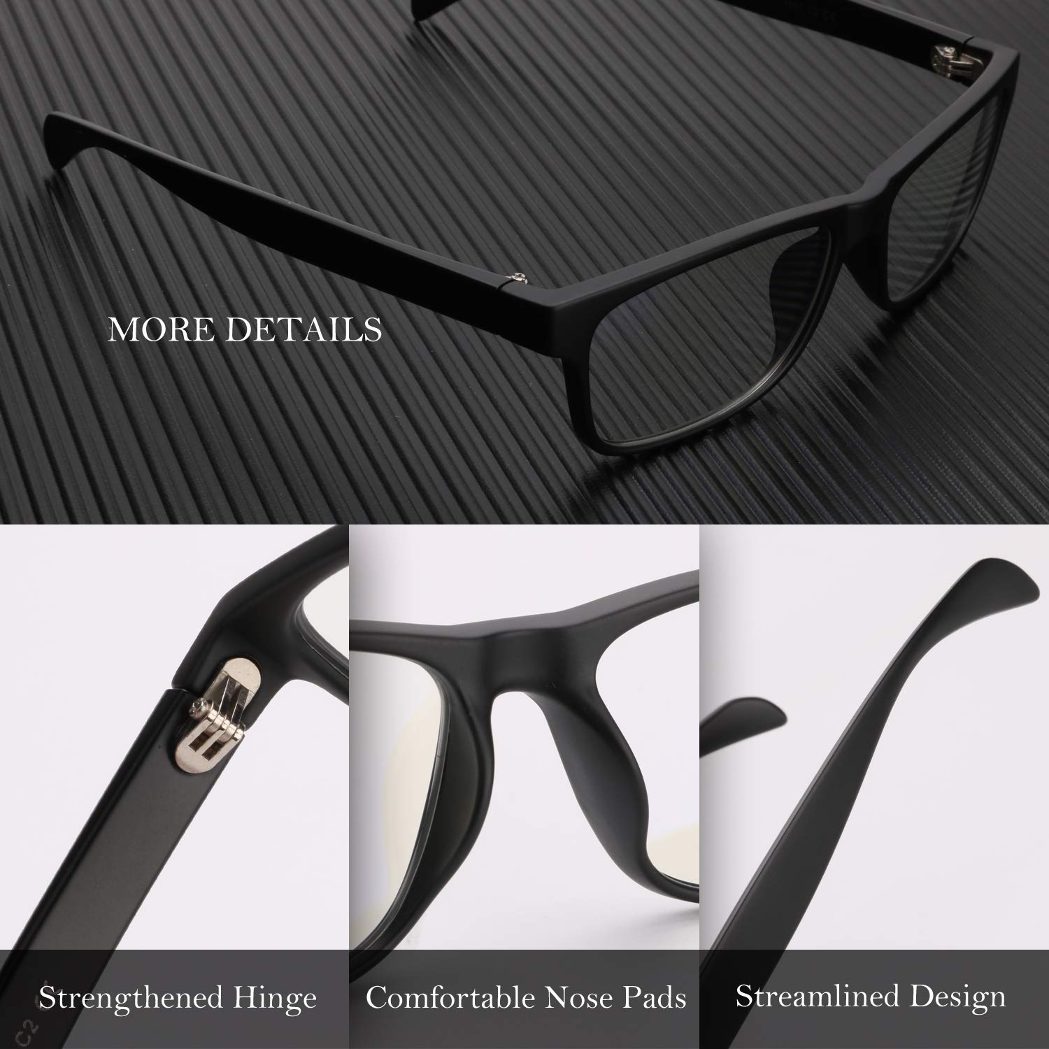 Blue Light Blocking Glasses for men women 2pack Classic Rectangle Blue Light Glasses Lightweight Eyeglasses Frame