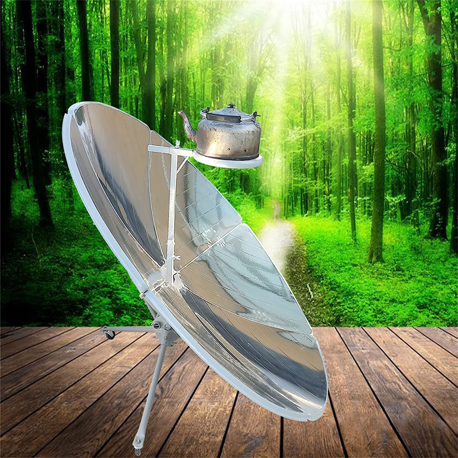 Concentrating Solar Cooker, 59'' Diameter Camping Outdoor Solar Cooker for Outdoor Cooking Steaming, Solar Heating, Visual Education DIY Solar Concentrator, Instantaneous Temperature 1472-1832β