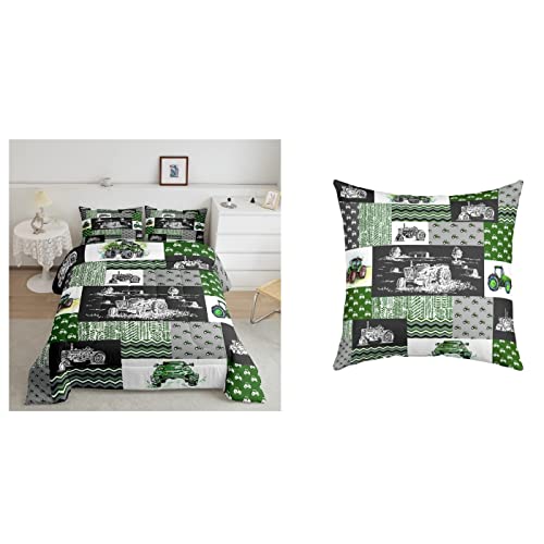 Erosebridal Tractor Comforter Set & 1 Pillow Cover 18x18
