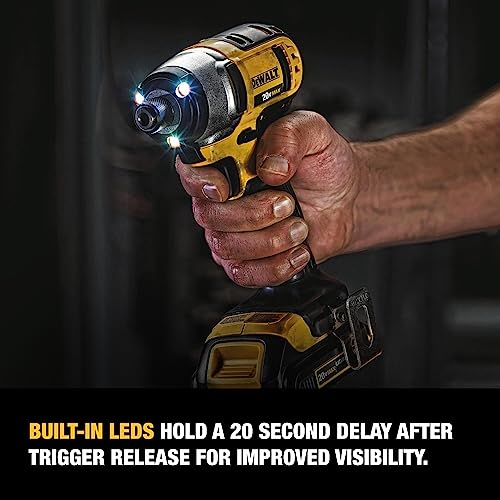 DEWALT 20V MAX Impact Driver Kit, 1/4-Inch, Battery and Charger Included (DCF885C1)