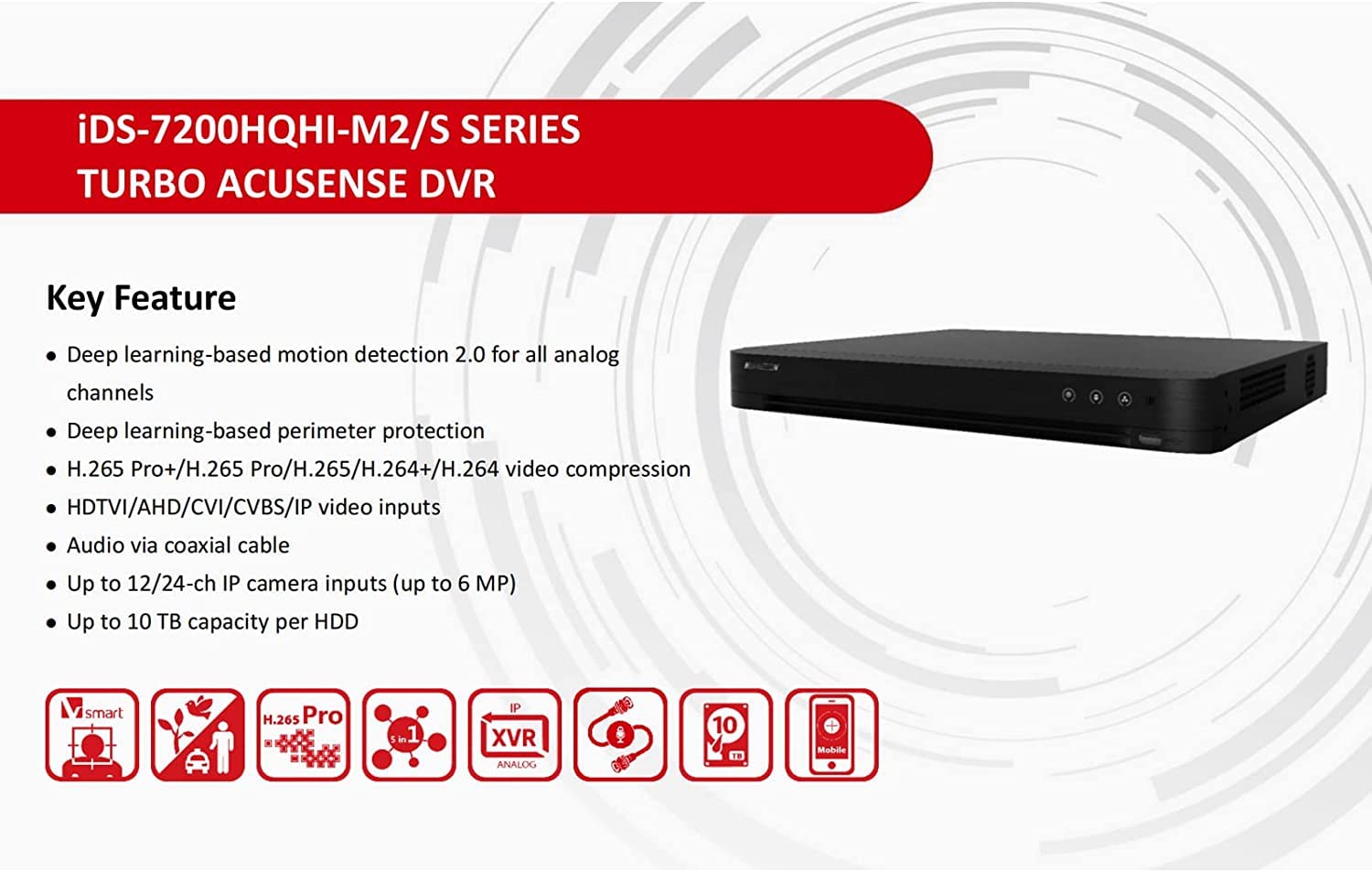 ERT-K2162 16 Channel 2MP 1080P TVI DVR Digital Video Recorder, Support Analog and 2MP TVI Camera, 1080P HDMI and VGA Output, 2TB Hard Drive Storage, Compatible with Hikvision, Hik-Connect App