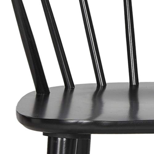 Safavieh Home Collection Blanchard Black Curved Spindle Side Chair, Wood, (Set of 2)