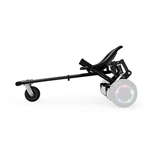 Jetson JetKart 2.0 Universal Hoverboard Attachment, 6" Tire, Bucket Seat, Adjustable Footrest Accommodates Most Heights, Ages 12+, Black, JKAR20-BK