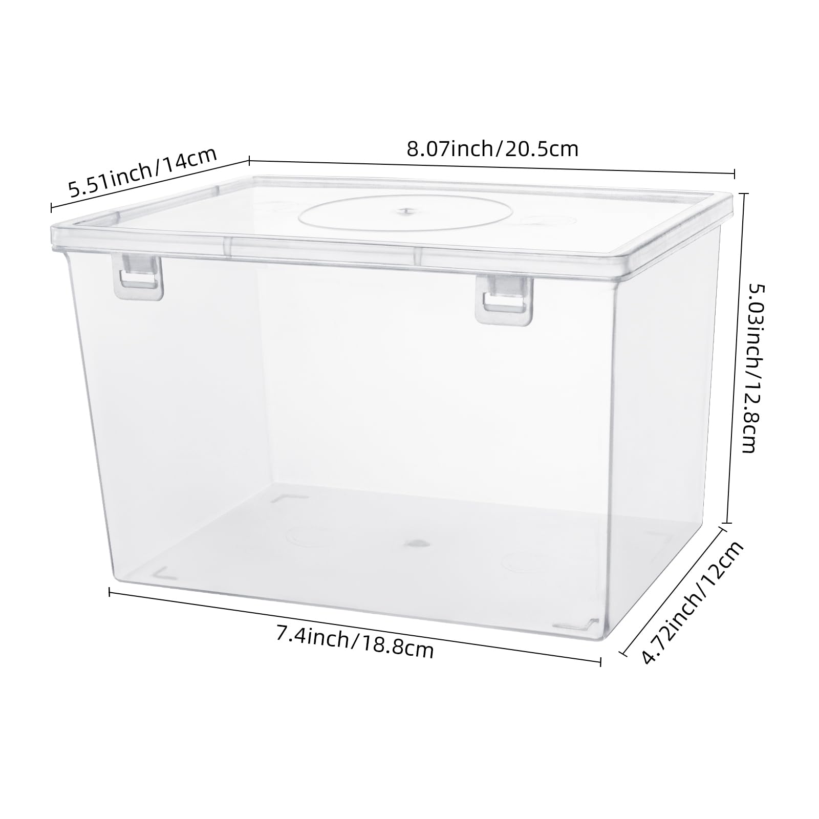 Ganydet Clear Storage Box with Lid,Plastic Bins Craft Organizers and Storage,Small Container Stackable Case Box for Cosmetic Mica Powder Bottle Nail Polish Sewing Tool 4 pack 7.4'' x 4.72'' x 5.03''