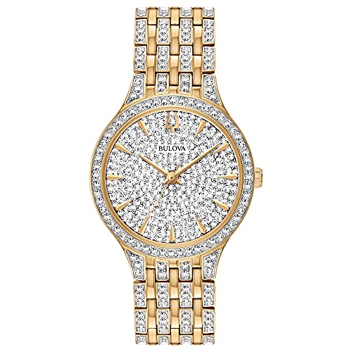 Bulova Men's Crystal Phantom Gold Tone 3-Hand Quartz Stainless Steel Style: 98A229