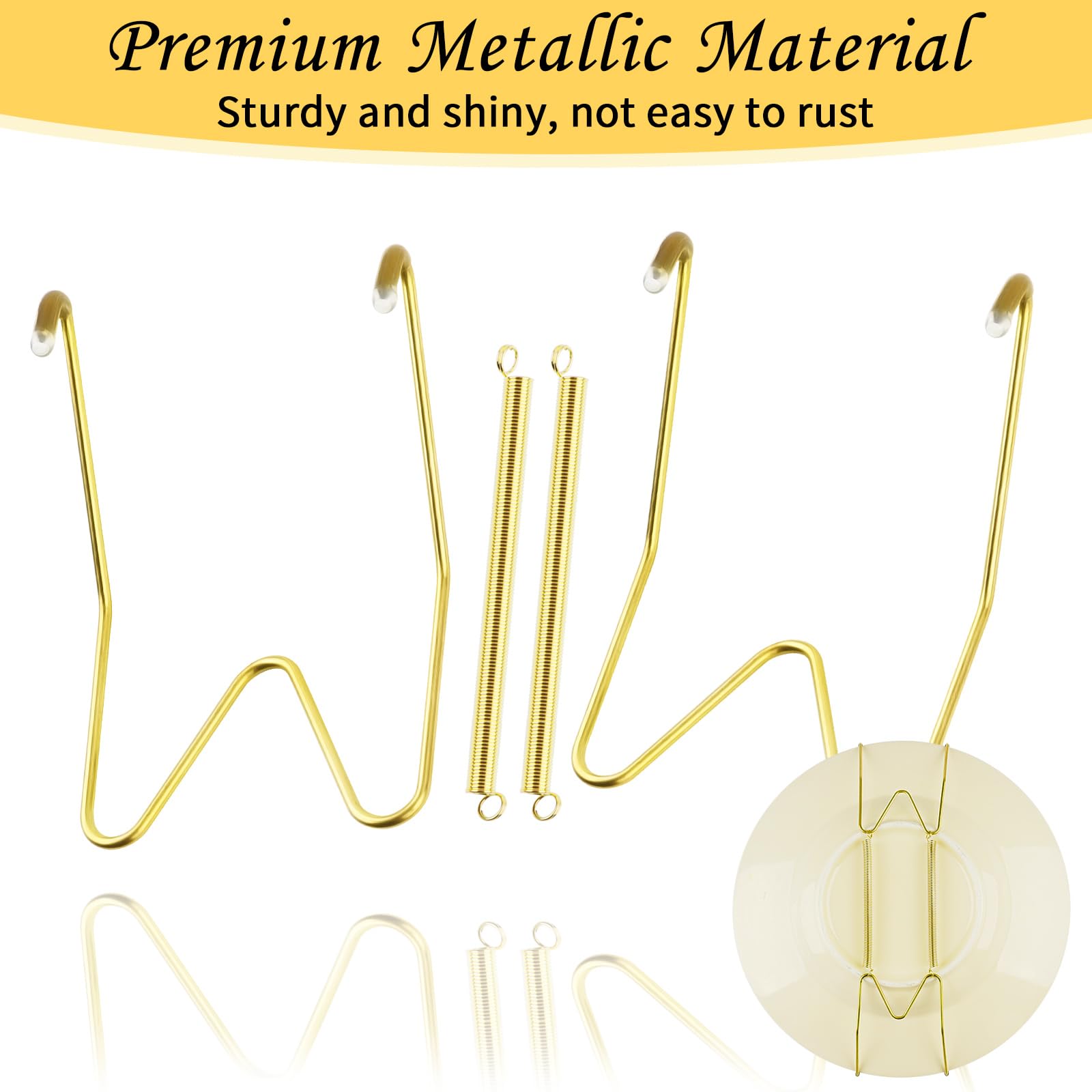 COIDEA 3 Pieces Plate Hangers for Wall, 6 8 10 Inch Plate Hangers, Stainless Steel Invisible Wire Plate Holder with 3 Pack Wall Hooks, Compatible 5 to 10.5" Decorative Antique Plates and Arts