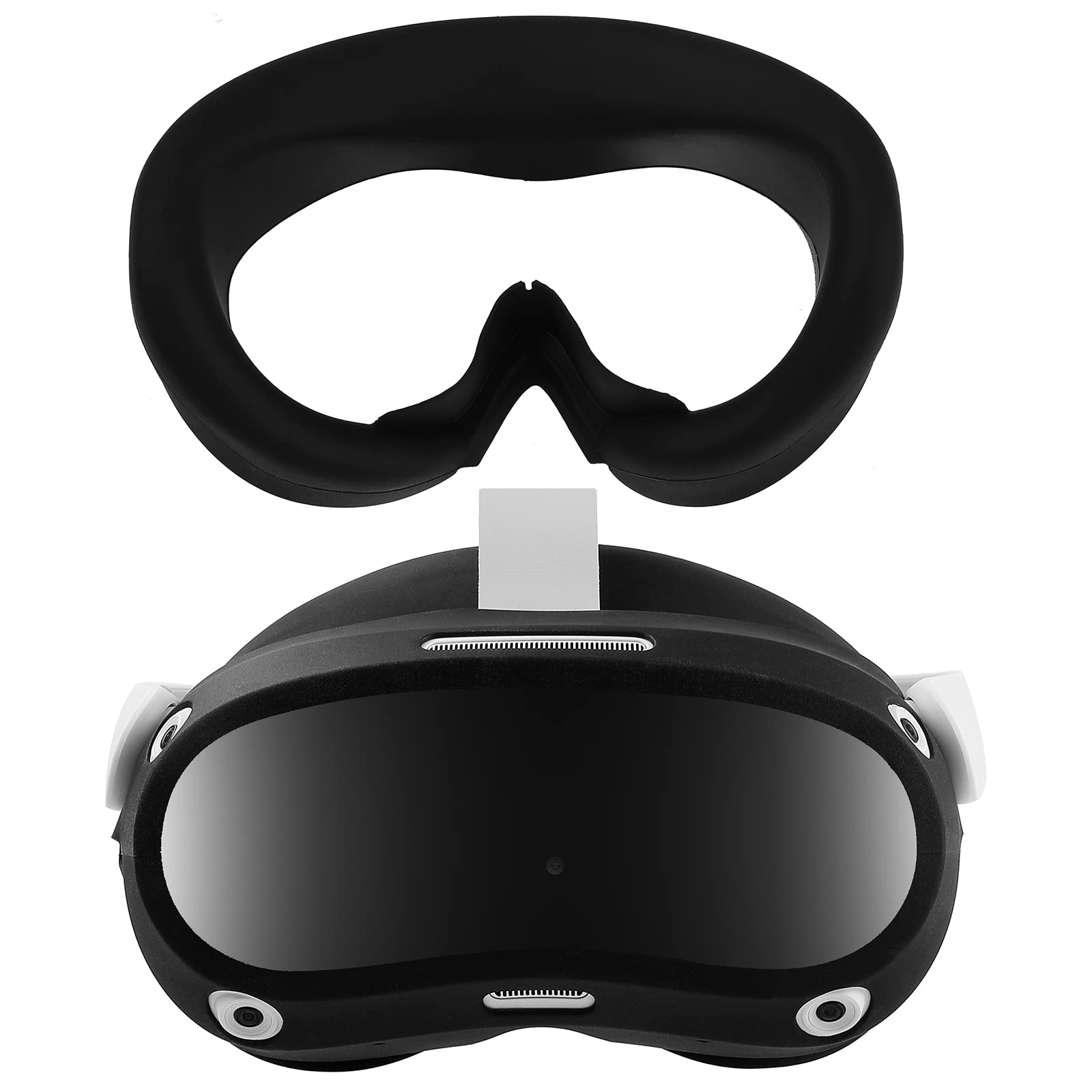 Esimen Shell Cover & Silicone Face Cover for PICO 4, Soft, Reduces Light Leakage, Anti-Sweat, Washable VR Accessories for PICO 4(Black)