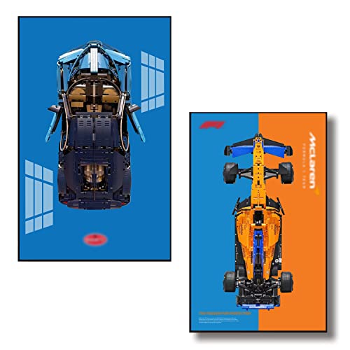 iLuane Display Wallboard for Lego McLaren Formula 1 Race Car 42141 Bundle with Lego 42083 Bugatti Chiron, Collectibles Display Wallboard for Building Blocks (Only Display Wallboard)