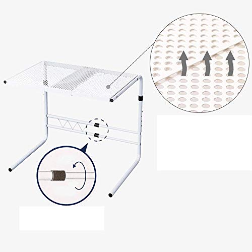 JF-XUAN Kitchen Shelf Kitchen Counter Holder Stainless Steel Expandable Microwave Oven Rack 2-Tier Multifunction Kitchen Counter Shelf (Color : White, Size : 60X53X40CM)
