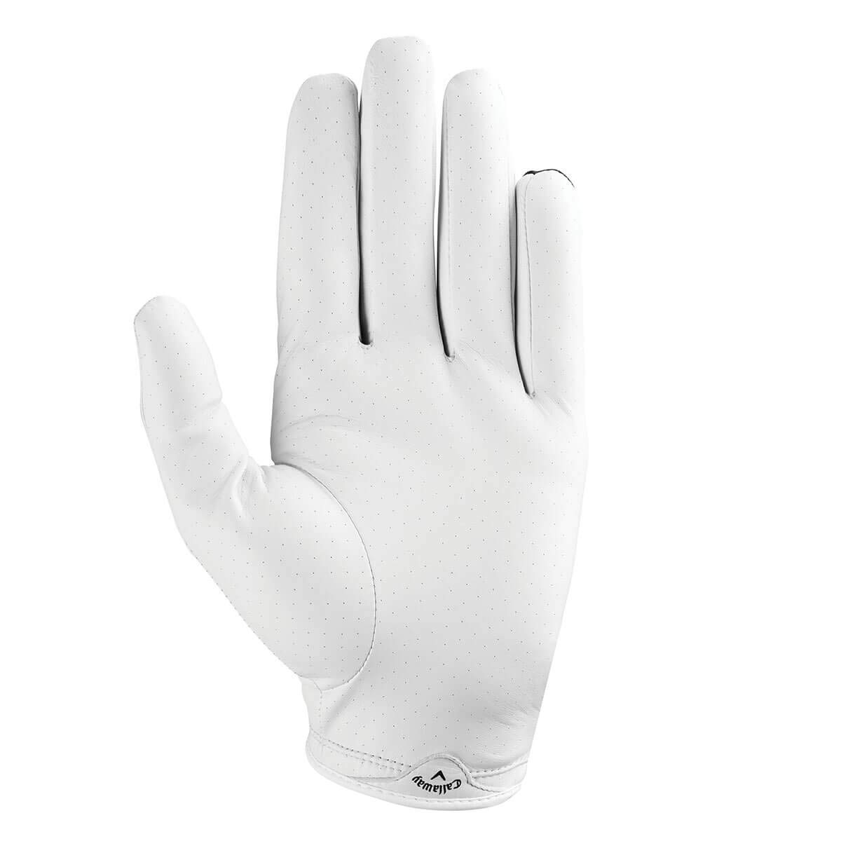 Callaway Golf Men's X-Spann Compression Fit Premium Cabretta Leather Golf Glove, Worn on Left Hand, X-Large, White/Black