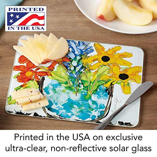 CounterArt Lovitude Decorative 3mm Heat Tolerant Tempered Glass Cutting Board 10β x 8β Manufactured in the USA Dishwasher Safe