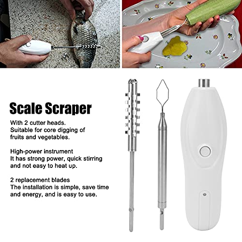 Multifunctional Scale Scraper Seafood Descaler Replaceable Blade Electric Fruit Digging Vegetable Corer for Home Seafood Tools or Seafood Knives