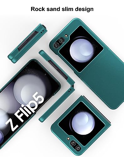 redluckstar Case for Samsung Galaxy Z Flip 5,Thin Slim Fit Matte PC with Non-Slip Full-Body Protection Phone Cover for Galaxy Z Flip 5 (Green)