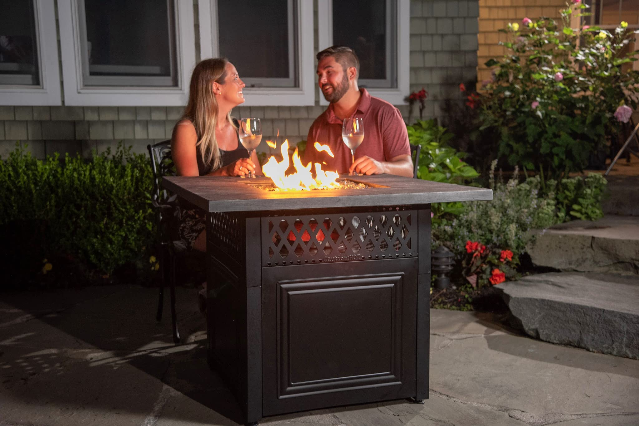 Endless Summer DualHeat Dakota Fire Pit | Dual Heat 2 in 1 Propane Fire Pit & Outdoor Heater | 41,000 Total Combined BTU | 38" Dual Heating Patio Fire Pit | Outdoor Fire Table & Heater