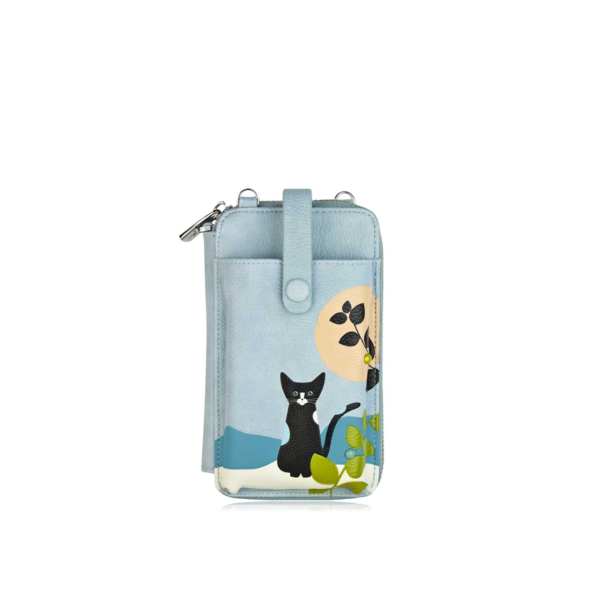 ESPE Vegan Leather RFID-Blocking Ladies Crossbody Phone Pouch Wallet (Moonlight - Blue)