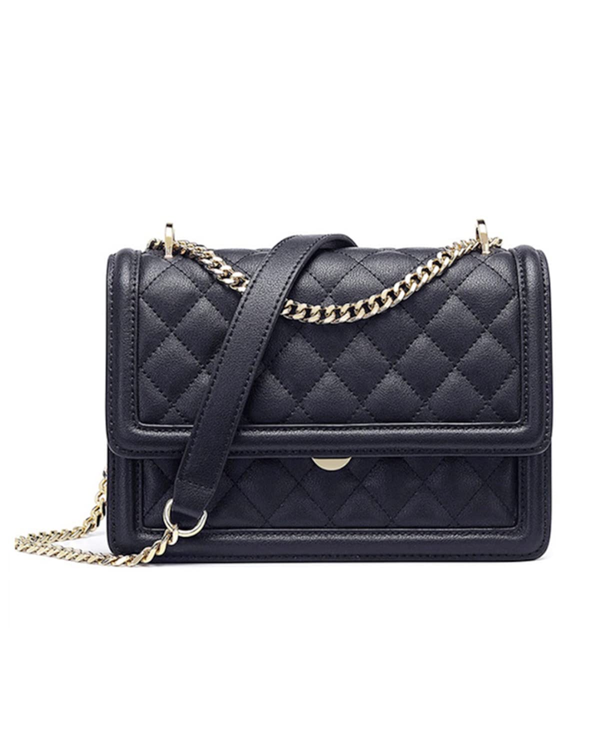 YXBQueen Handbags for Women Quilted Black Crossbody Flap Bag Small Chain Purses Black Quilted Purse