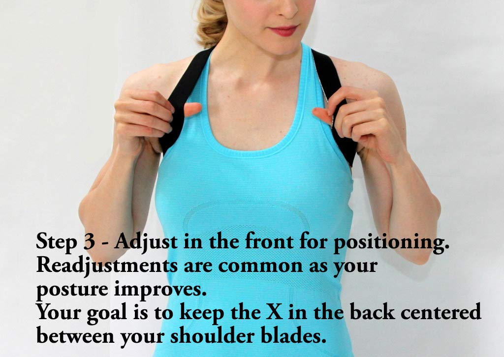 BLUE POSTURE BRACE SHOULDER SUPPORT POSTURE CORRECTOR Made in USA - THE 2 IN 1 POSTURIFIC BRACE - Designed by a Chiropractor - Available Sizes (Small)