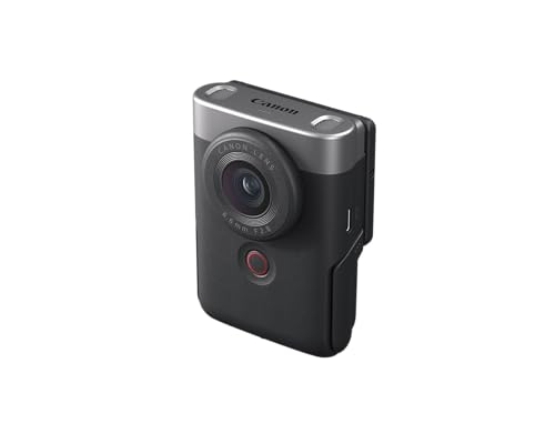 Canon PowerShot V10 Vlog Camera for Content Creators, 19mm Wide-Angle Lens, 1" CMOS sensor, 4K Video, Face-tracking, Built-in Microphone, Image Stabilization, Webcam, Live Streaming, Silver