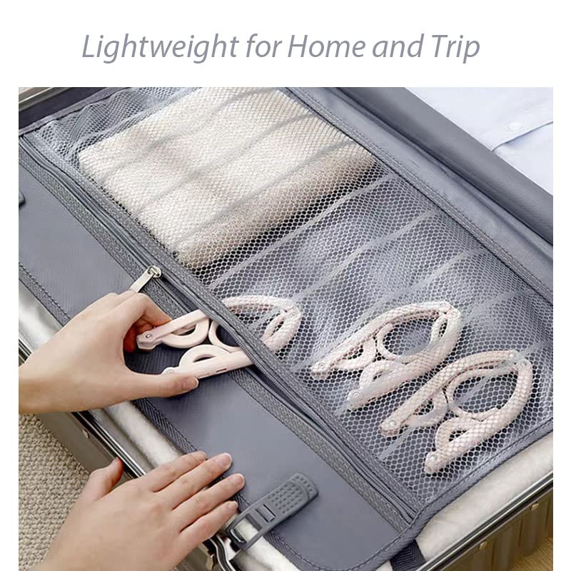 MUPASUONG Foldable Clothes Hangers Portable Travel Folding Hangers Drying Rack Lightweight for Home and Trip (6pcs)