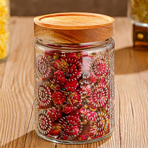 HolaJia Glass Jar with Lid β 24 oz Glass Storage Containers β Premium Jars with Airtight Lids for Coffee, Rice, Sugar β Decorative Cookie Jars for Kitchen Counter, Pantry(Fireworks)