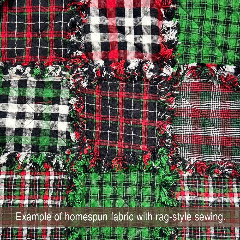 Holiday Hearth 3 Tartan Plaid Christmas Cotton Homespun Fabric by JCS - Sold by The Yard