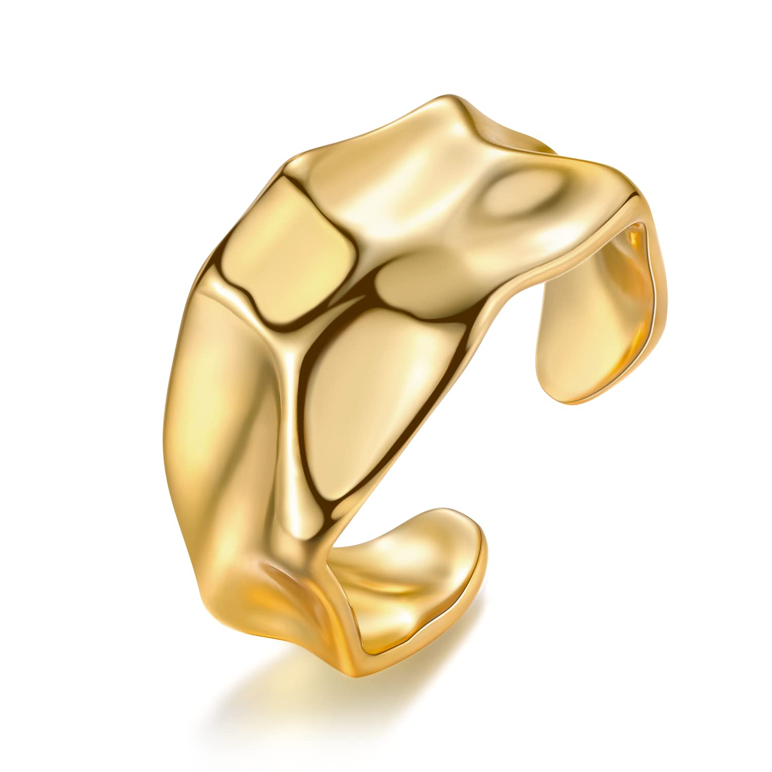 Dapai Show Bold gold ring Minimalist adjustable sign ladies ring 18K gold-plated declaration ring Ring for men and women