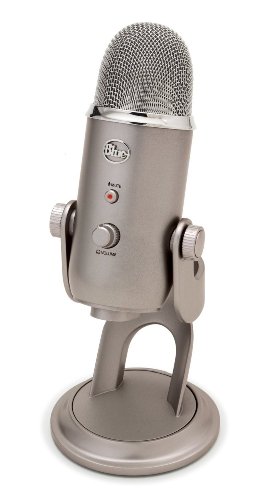 Blue Yeti USB Mic for Recording & Streaming on PC and Mac, 3 Condenser Capsules, 4 Pickup Patterns, Headphone Output and Volume Control, Mic Gain Control, Adjustable Stand, Plug & Play - Platinum