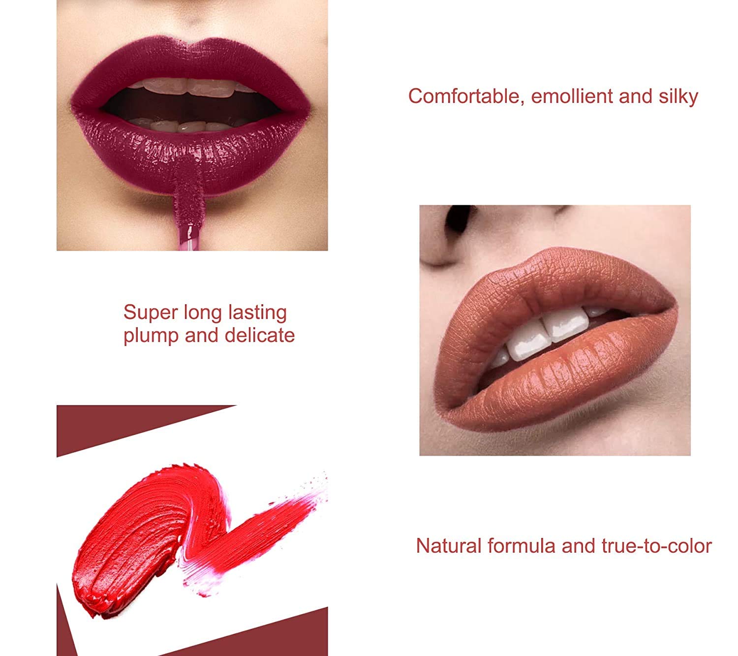 ETEDES 3 colours Matte Liquid Lipstick Makeup Set, Matte liquid Long-Lasting Wear High Pigmented Non-Stick Cup Not Fade Waterproof Lip Gloss (Set #11)