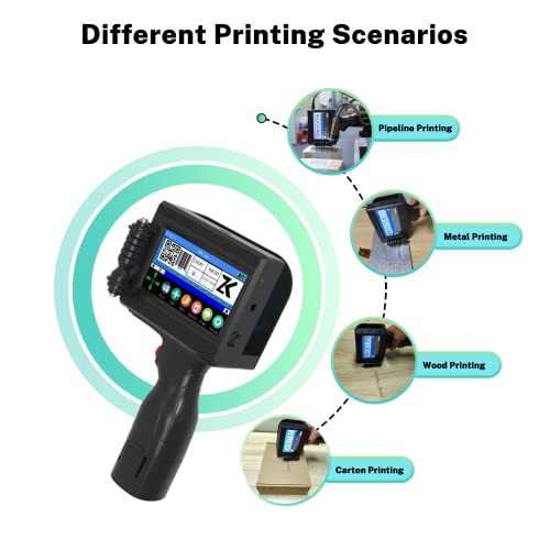 Portable upgrading handheld inkjet printer ZK-1690 with 4.3 Inch Touch Screen Quick-Drying Handheld Inkjet Printer (Support 22 Languages Including English, German, French, Japanese, Italian, etc.)